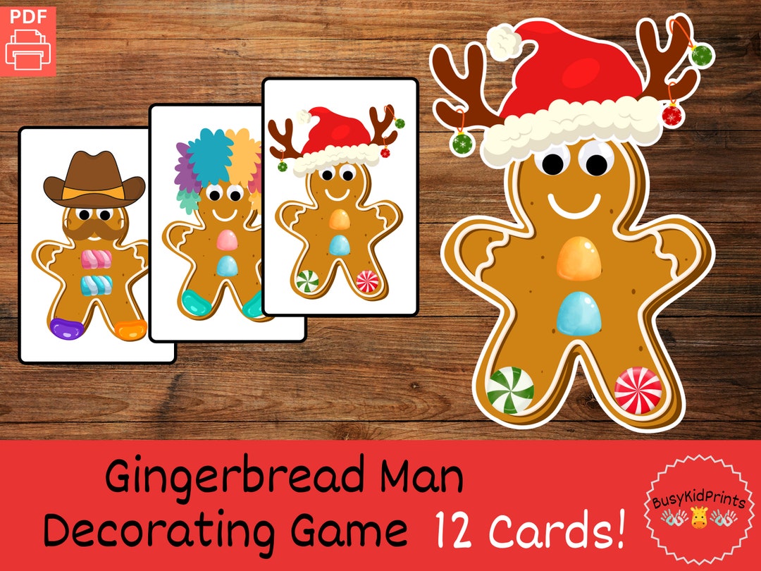 Fun Gingerbread Man Decorating Game for Toddlers, Christmas Games for ...