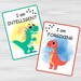 Motivating Printable Cards Dinosaur Theme Positivity Cards for Kids ...