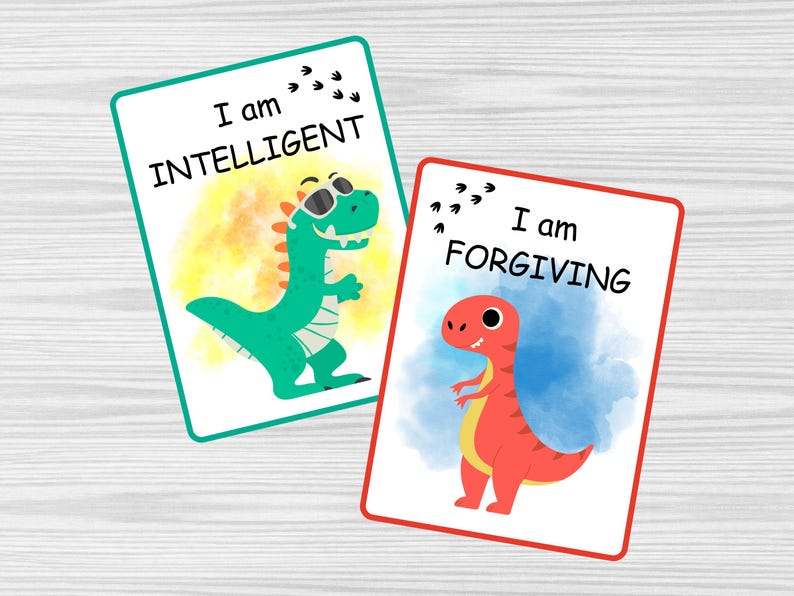 Motivating Printable Cards Dinosaur Theme Positivity Cards for Kids ...
