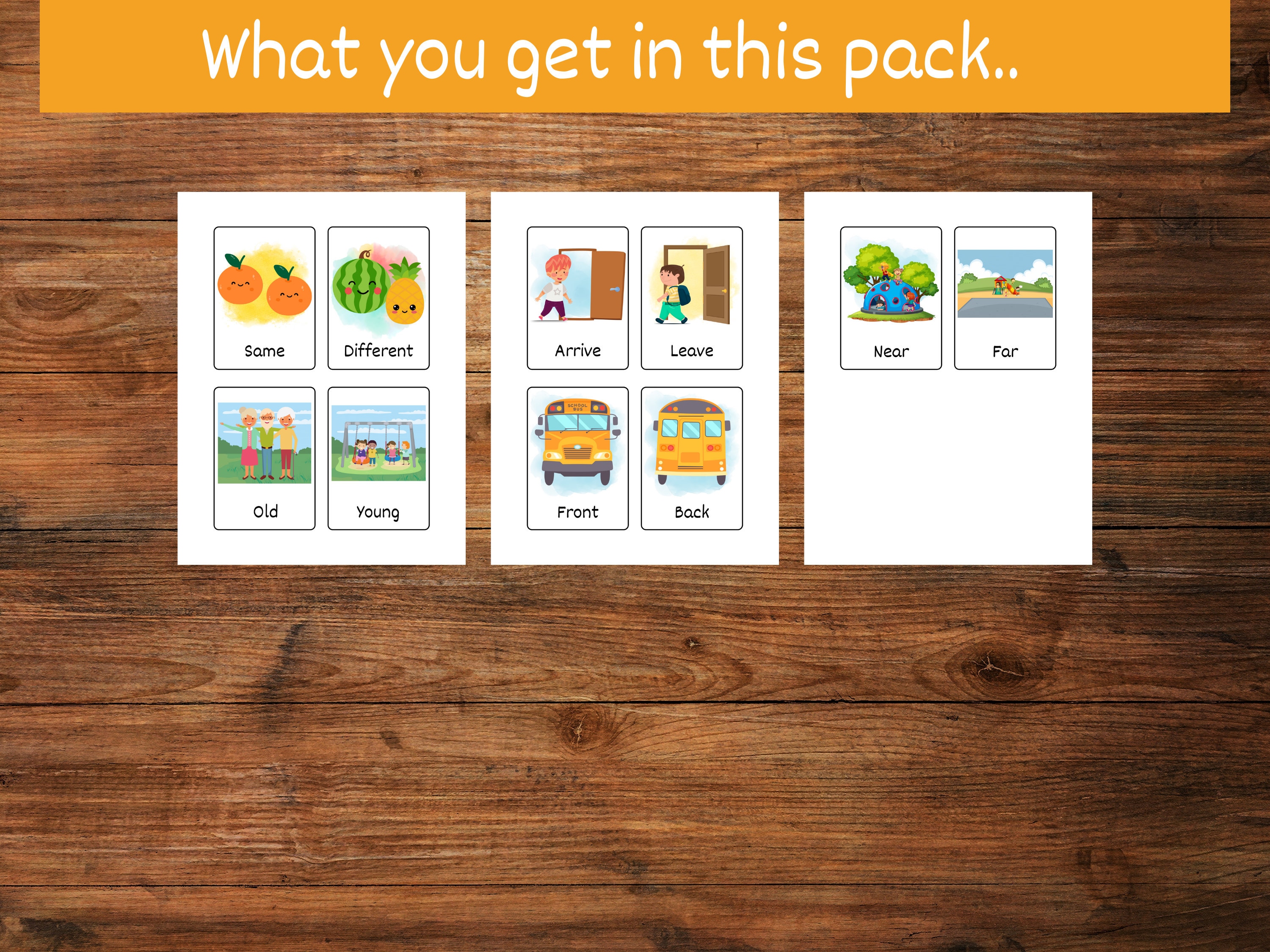 Playful Opposites Flashcards 42 Digital Cards for Kids: Homeschool Printables, Toddler ...