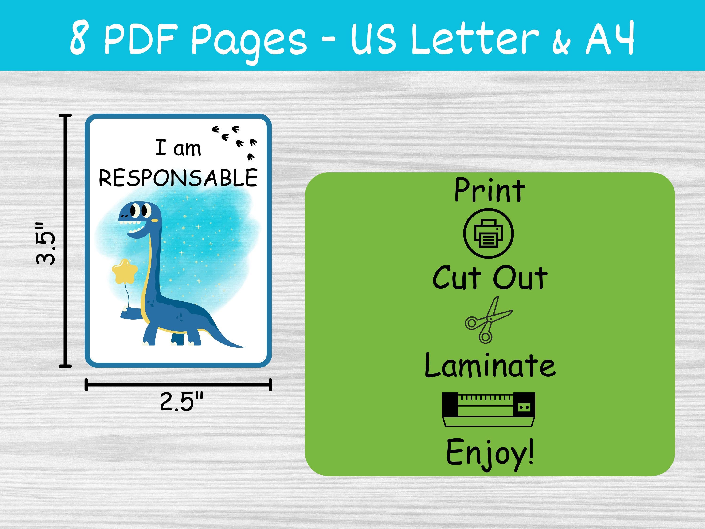 Motivating Printable Cards Dinosaur Theme Positivity Cards for Kids ...