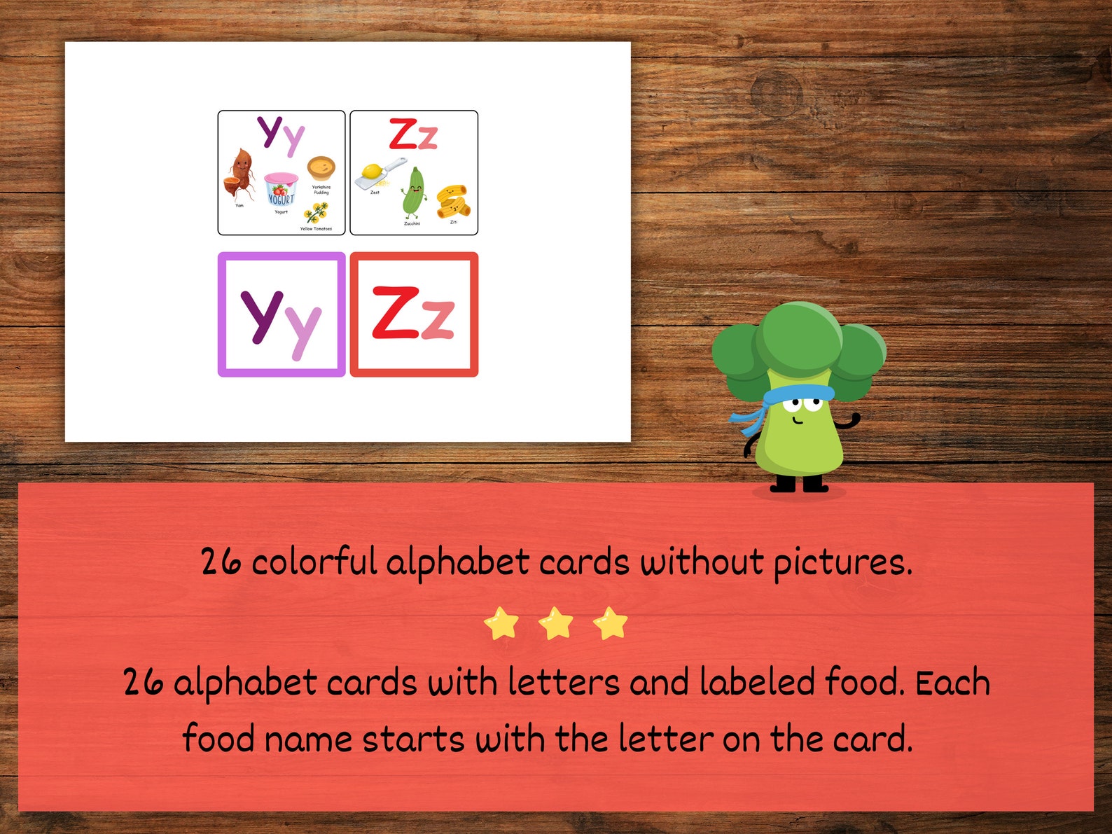 Deliciously Fun ABC Flashcards for Kids: Printable Food Themed Alphabet ...