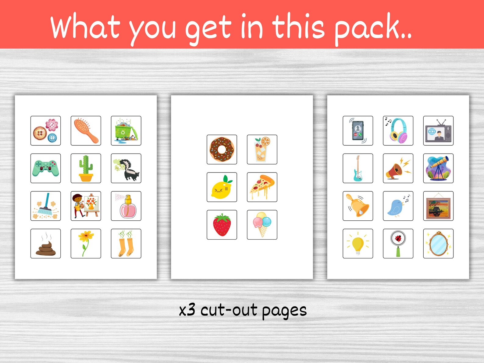 5 Senses Sorting Activity, Cut and Paste Busy Book, Touch, Smell, Hear ...