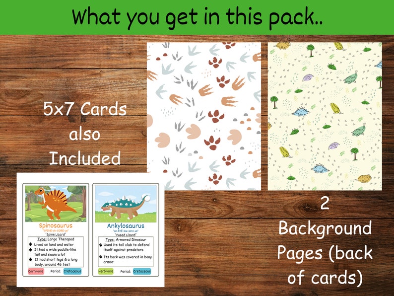 Dino-mite Learning Flashcards, Printable Fun Educational Game for Kids ...