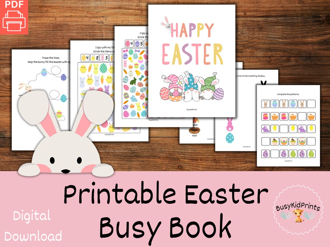 Easter Busy Book Activities for Kids, Toddler Busy Book Easter Bunny ...