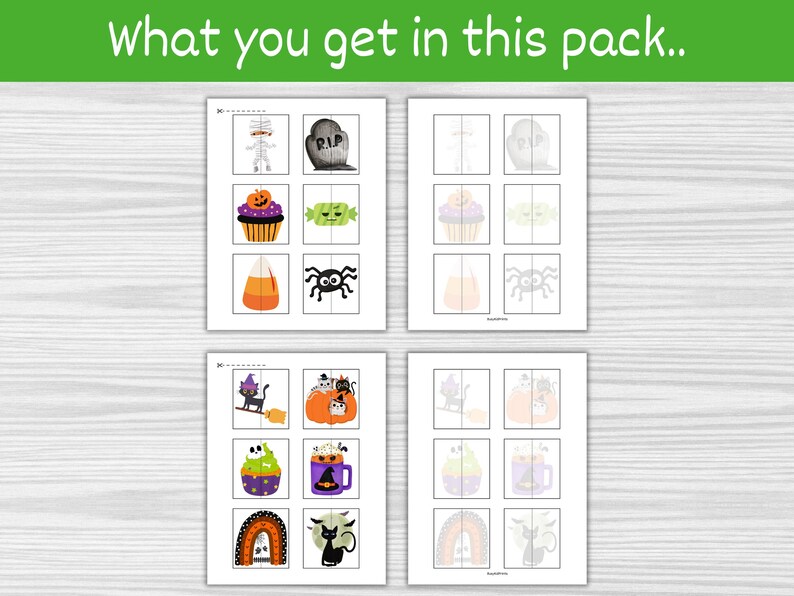 30 Printable Halloween Puzzles for Kids, Printable Toddler Activities ...
