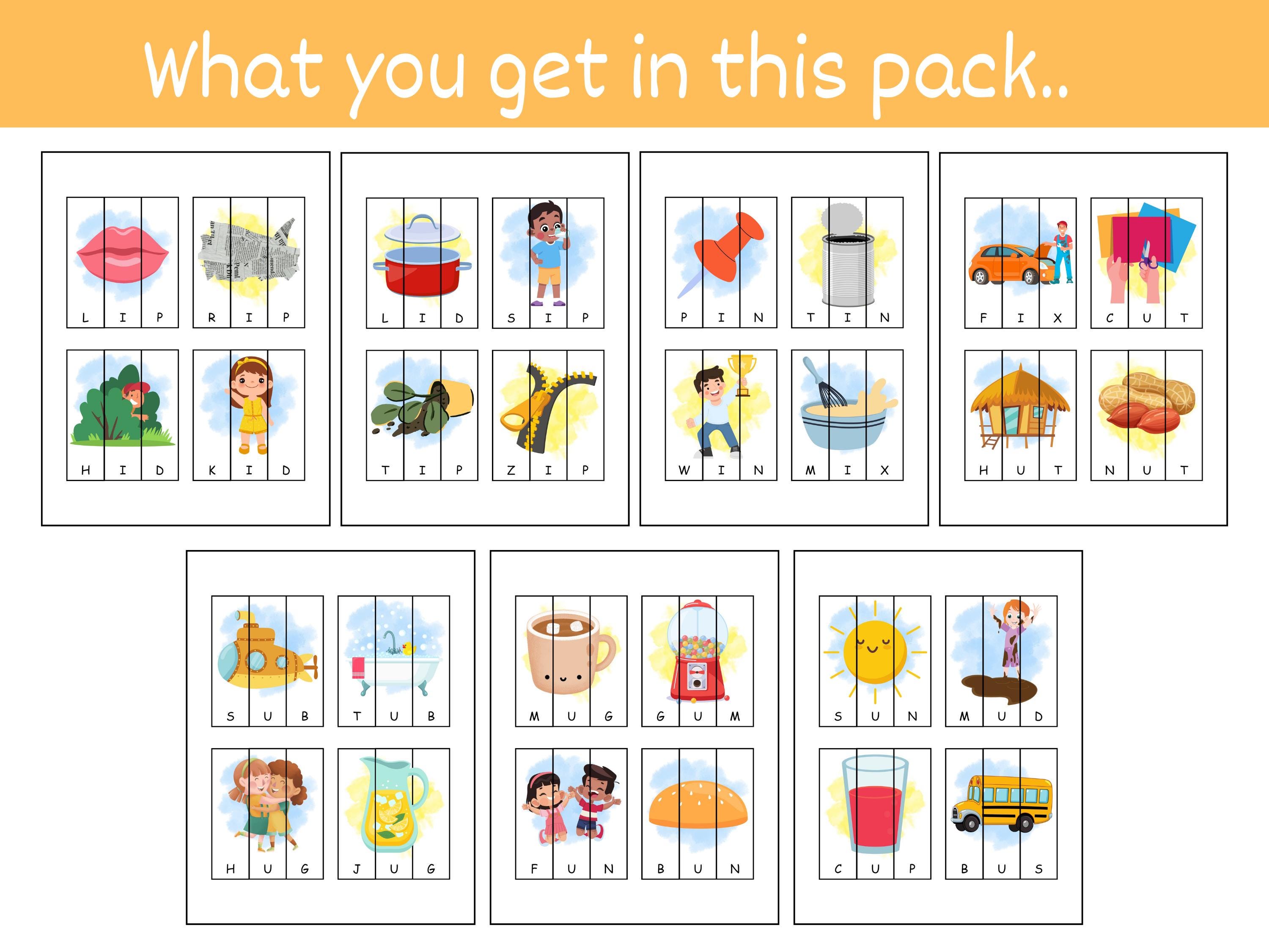 CVC Words Puzzle Cards: Phonics Reading Activity (digital Download) - Etsy