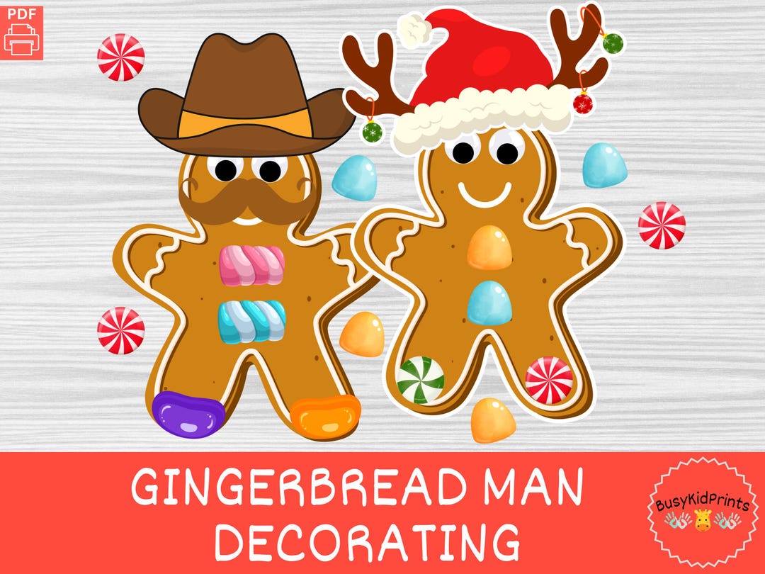 Gingerbread Man Activity, Printable Cards Match the Decorations, Easy ...