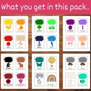 Color Flashcards for Kids: 24 Digital Learning Cards, Homeschool ...