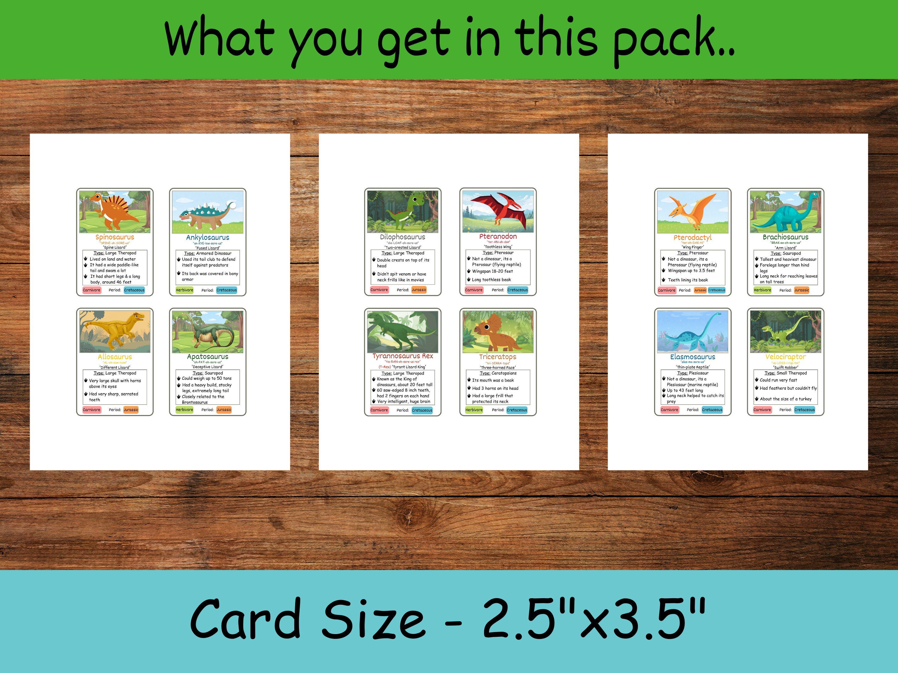 Dino-mite Learning Flashcards, Printable Fun Educational Game for Kids ...