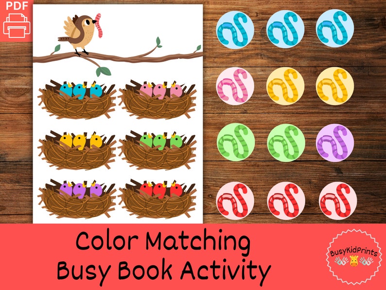 Color Matching Activity for Kids, Color Sorting Preschool Worksheet ...