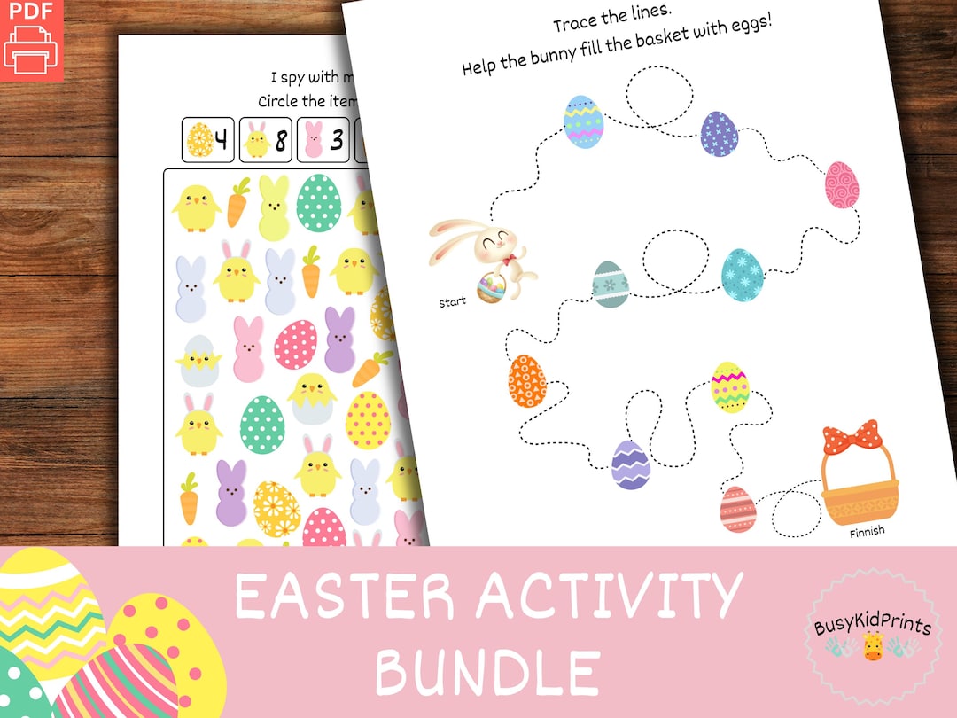 Easter Busy Book for Kids, I Spy, Tracing, Rhyming, Pattern Matching ...