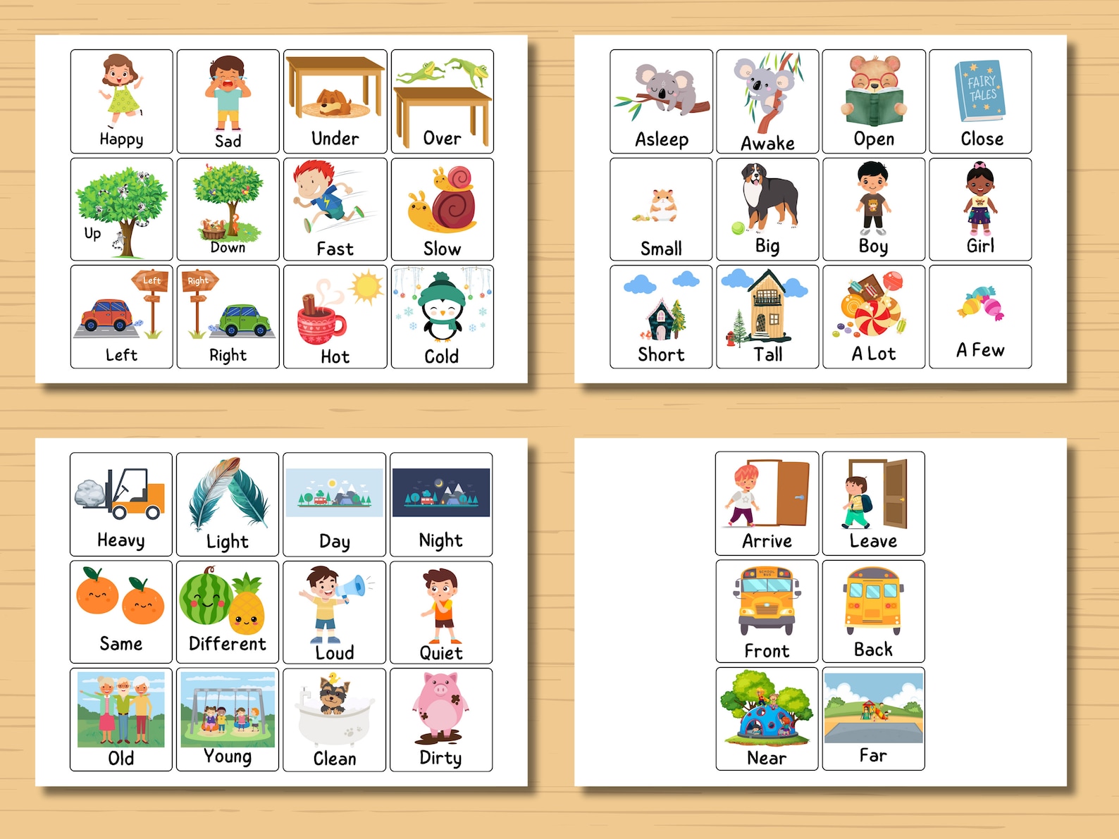 Opposites Flashcards, Antonym Flashcards for Kids. 42 Digital ...