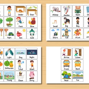 Opposites Flashcards, Antonym Flashcards for Kids. 42 Digital ...