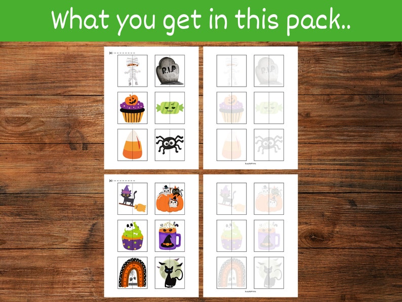 30 Printable Halloween Puzzles for Kids, Printable Toddler Activities ...