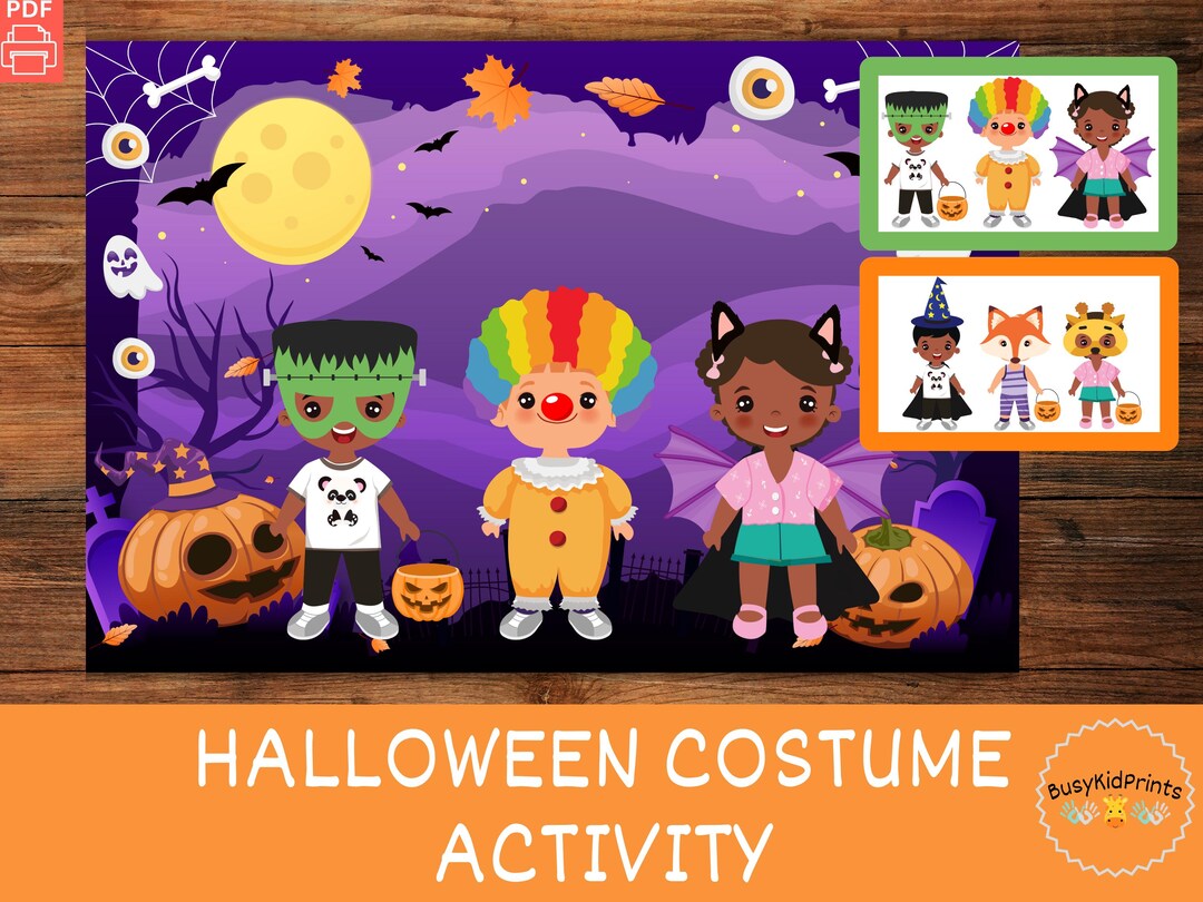 Design a Costume: Halloween Activity, Busy Book Cut and Paste Game for ...