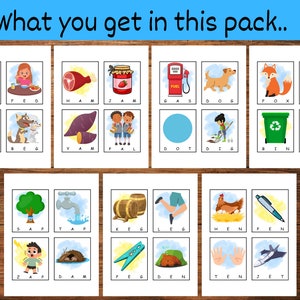 CVC Words Flashcards for Kids, Printable Flashcards, Kindergarten ...