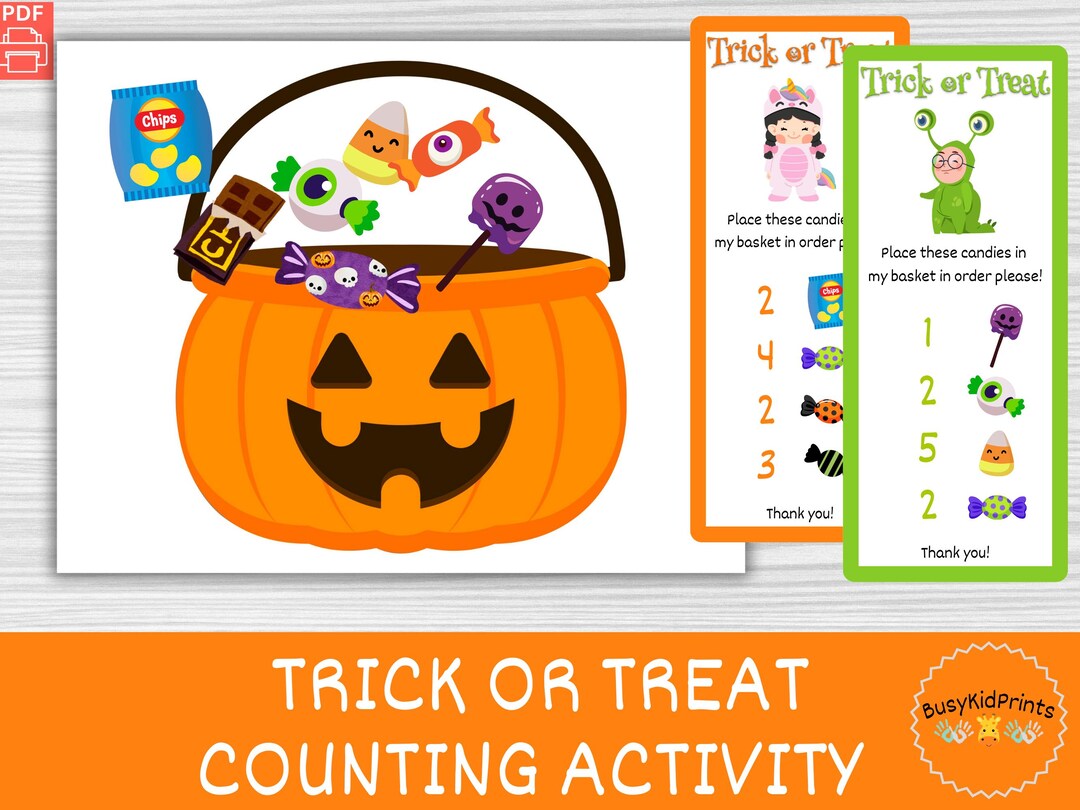 Toddler Halloween Candy Counting Activity: Printable Busy Book (PDF ...