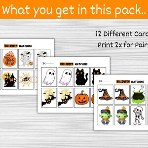 Printable Halloween Matching Game for Kids: Spooky Memory Game (PDF) - Etsy