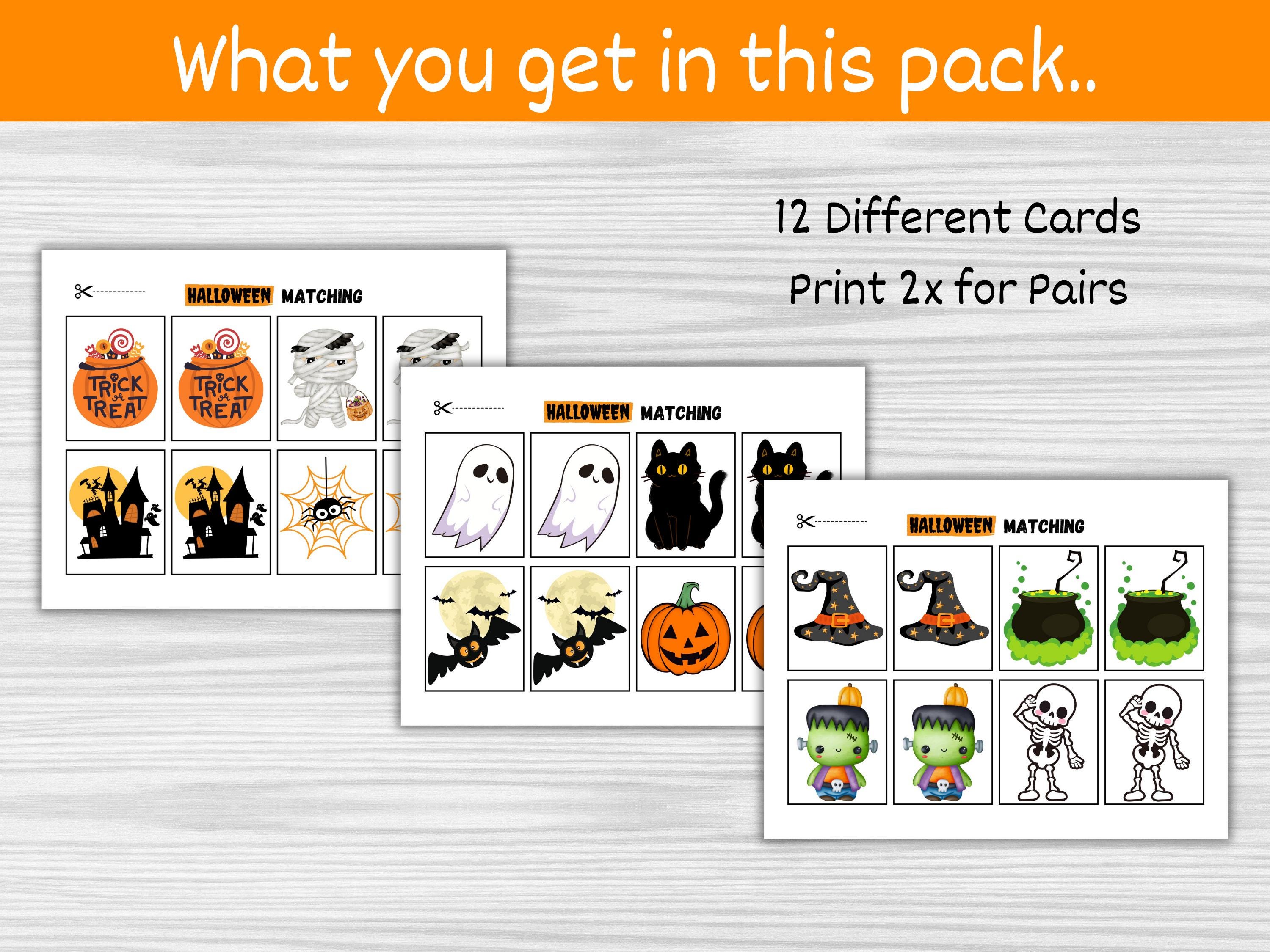 Printable Halloween Matching Game for Kids: Spooky Memory Game (PDF) - Etsy