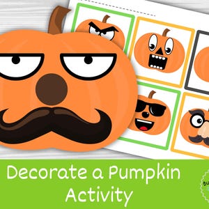 Decorate a Pumpkin Fall Activity for Kids, Halloween Activities for ...