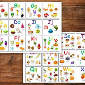 Deliciously Fun ABC Flashcards for Kids: Printable Food Themed Alphabet ...