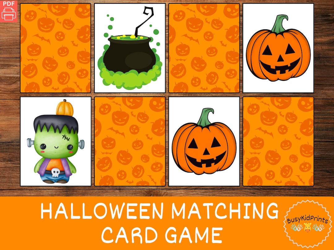 Printable Halloween Matching Game for Kids: Spooky Memory Card Game ...