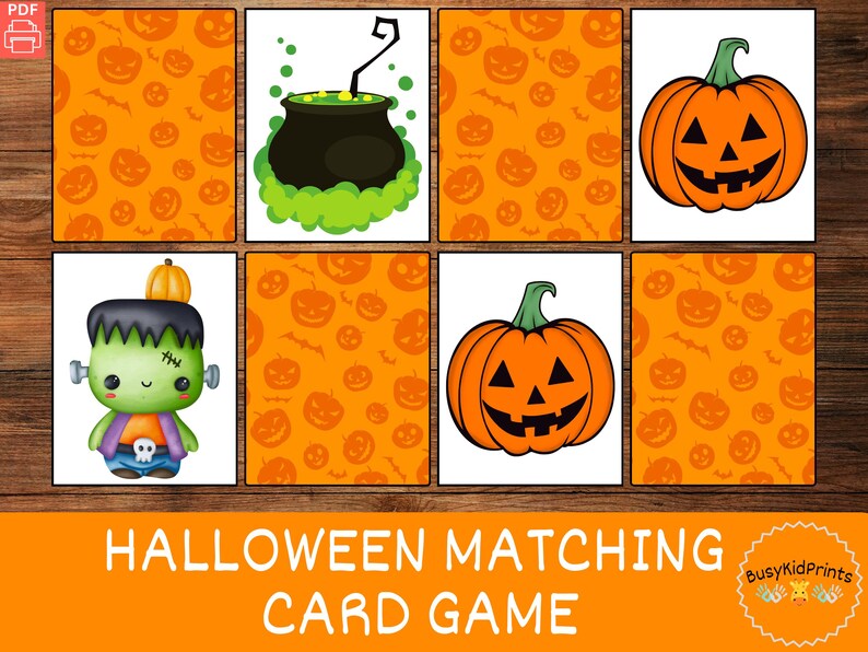 Printable Halloween Matching Game for Kids: Spooky Memory Card Game ...