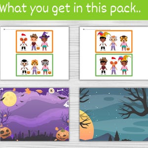 Matching Costumes Halloween Activity for Kids, Fall Activities for ...