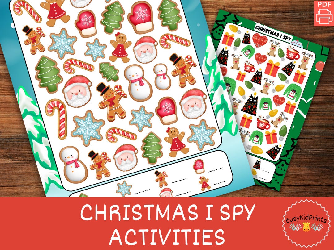 Christmas I Spy Counting Activities, 6 Printable Look and Find Games ...