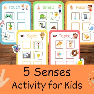 Interactive 5 Senses Sorting Activity, Toddler Busy Book Pages ...