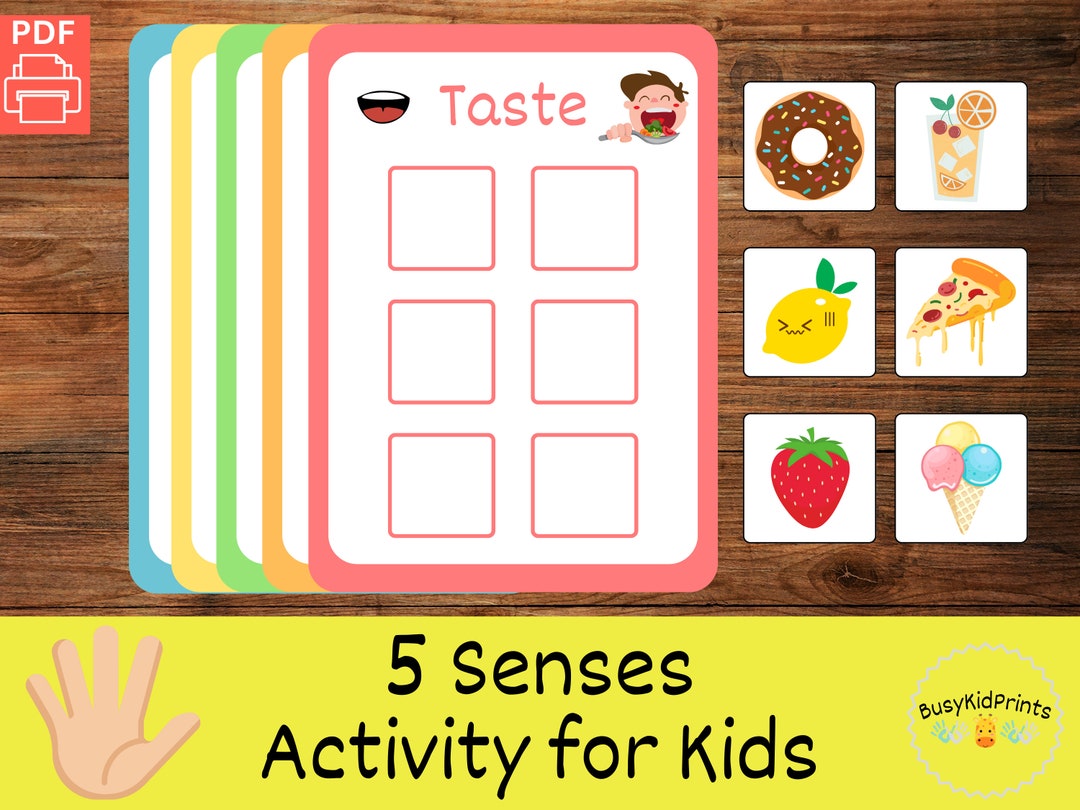 Interactive 5 Senses Sorting Activity, Toddler Busy Book Pages ...