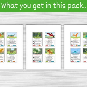 Dino-mite Learning Flashcards, Printable Fun Educational Game for Kids ...