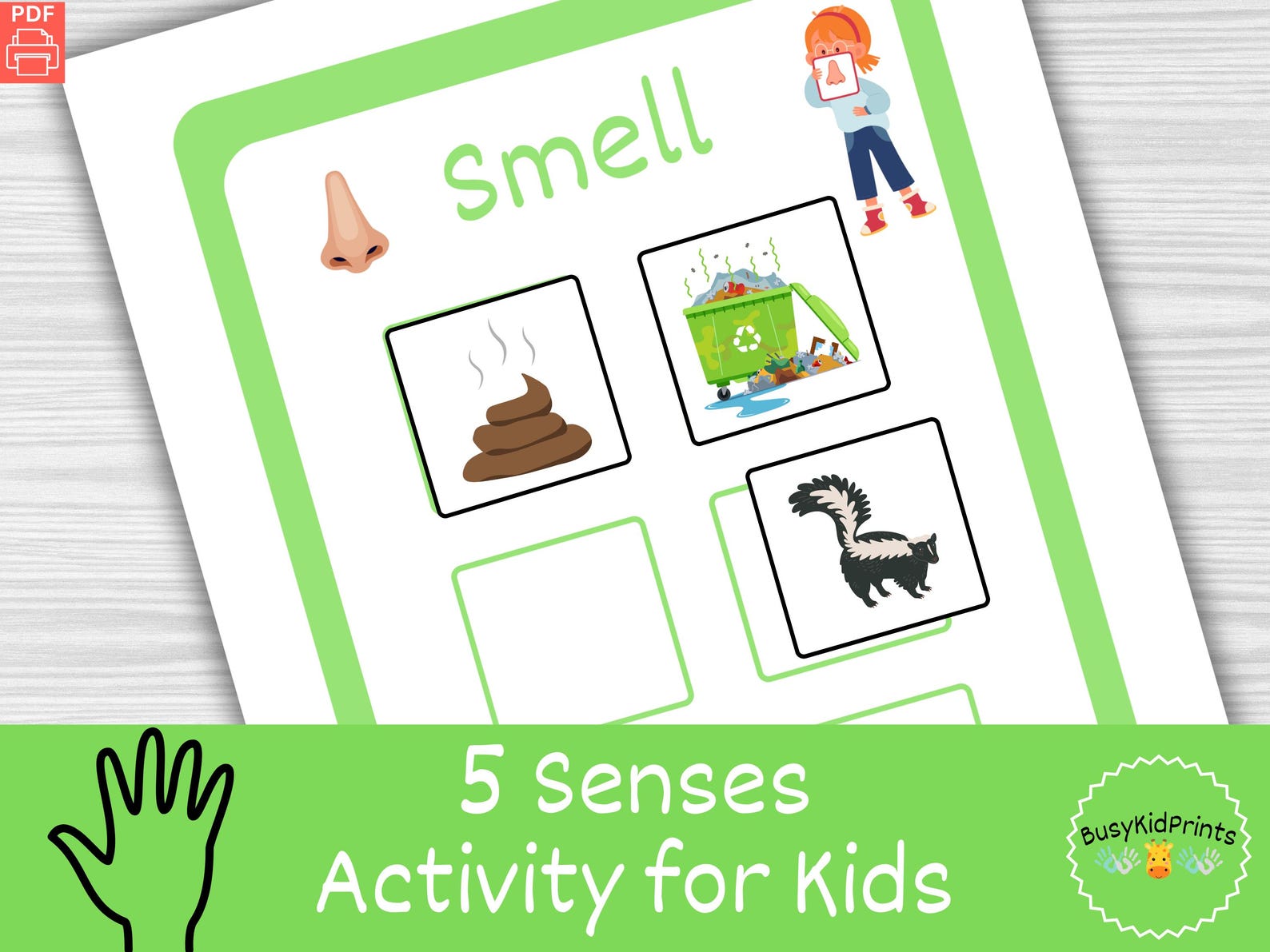 5 Senses Sorting Activity, Cut and Paste Busy Book, Touch, Smell, Hear ...