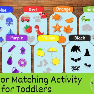 Printable Kids Color Matching Jars Interactive Learning Busy Book for ...