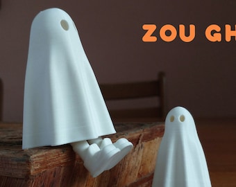 Adorable Posable 3d Printed Ghost With Pop up Legs With Shoes, Printed ...