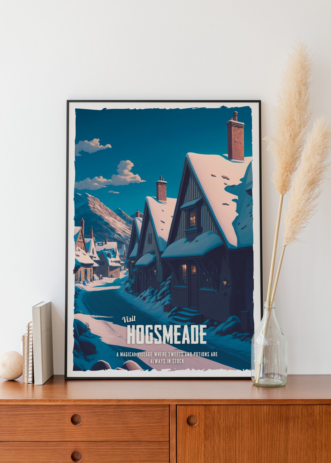 Travel Poster Hogsmeade Harry Potter Print Retro Minimalist - Etsy