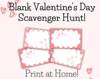 Indoor Printable Valentine's Day Scavenger Hunt, Valentines Day ...