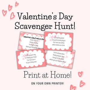 Indoor Printable Valentine's Day Scavenger Hunt, Valentines Day ...