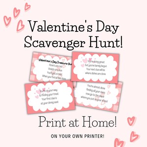 Indoor Printable Valentine's Day Scavenger Hunt, Valentines Day ...