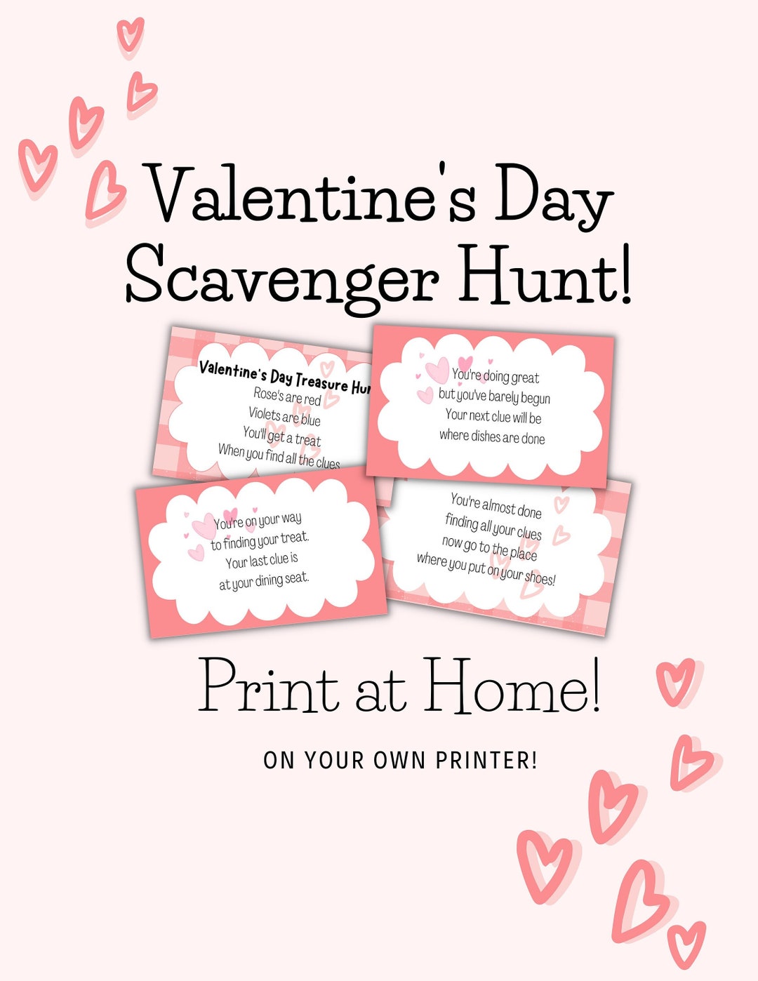 Indoor Printable Valentine's Day Scavenger Hunt, Valentines Day ...