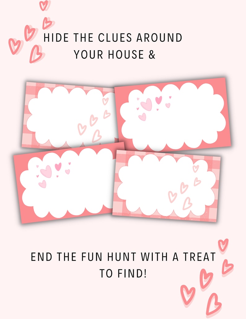 BLANK DIY Printable Valentine's Day Scavenger Hunt, Valentines Day ...