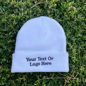 Custom Beanie, Personalized Winter Hat, Add Your Text or Logo - Etsy