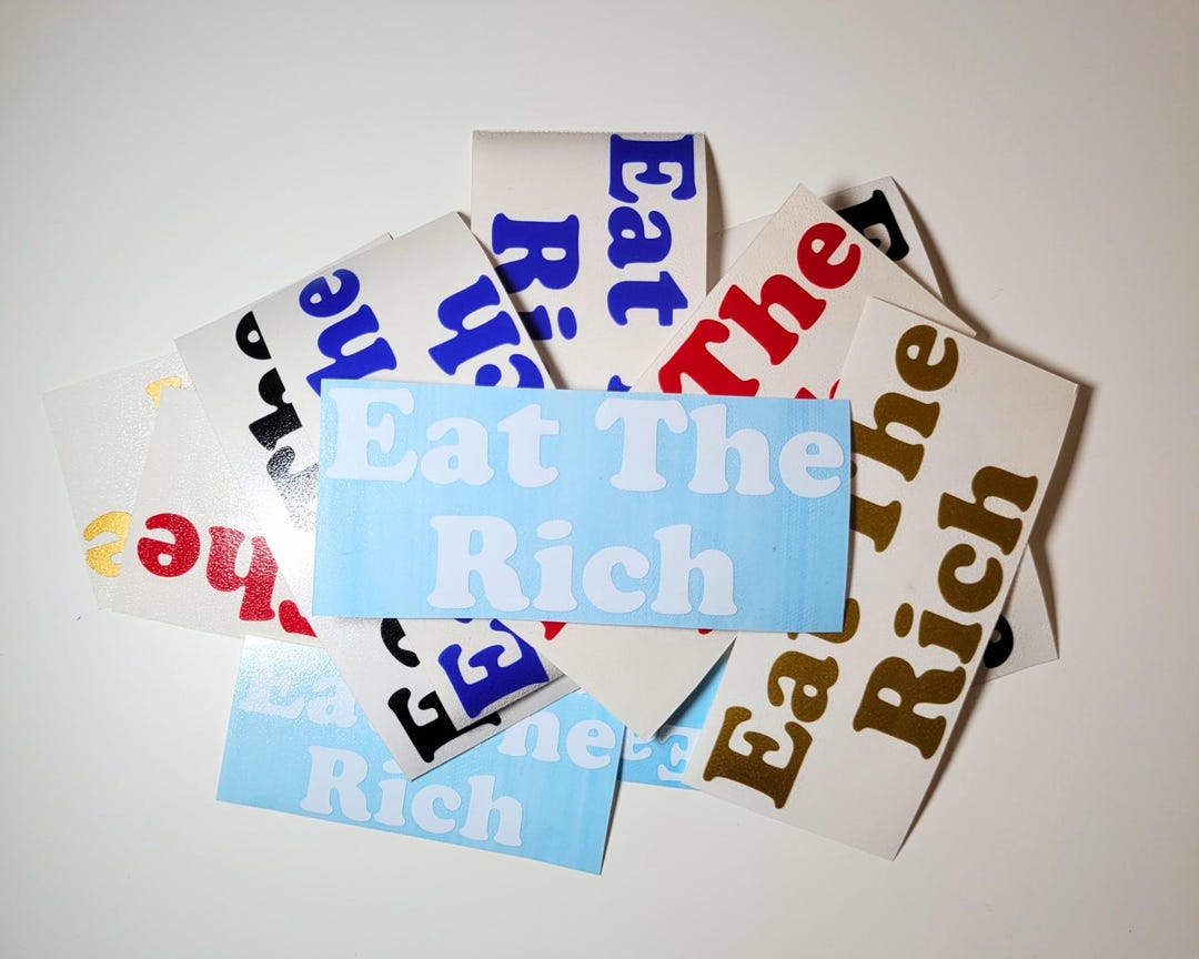 Eat the Rich Sticker, Eat the Rich Car Decal, Bumper Sticker, Mirror ...