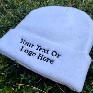 Custom Beanie, Personalized Winter Hat, Add Your Text or Logo - Etsy
