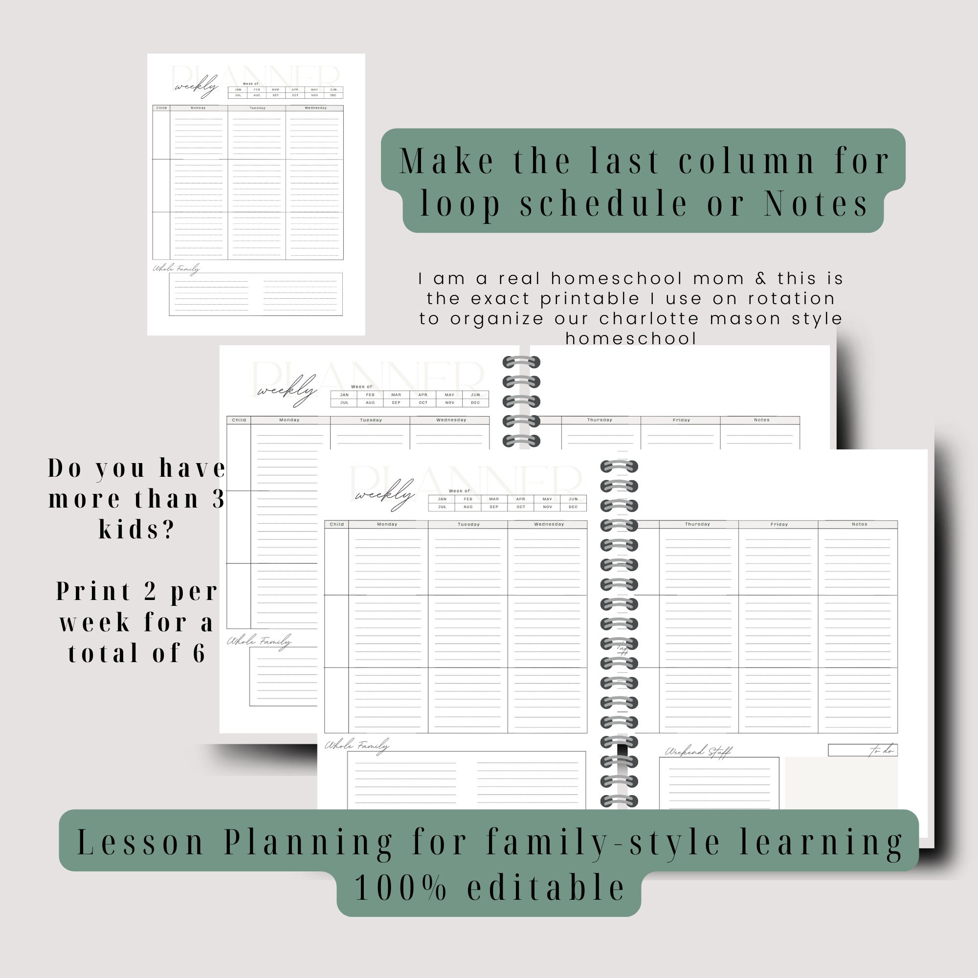 Editable Homeschool Planner, Charlotte Mason Style (canva Template) - Etsy