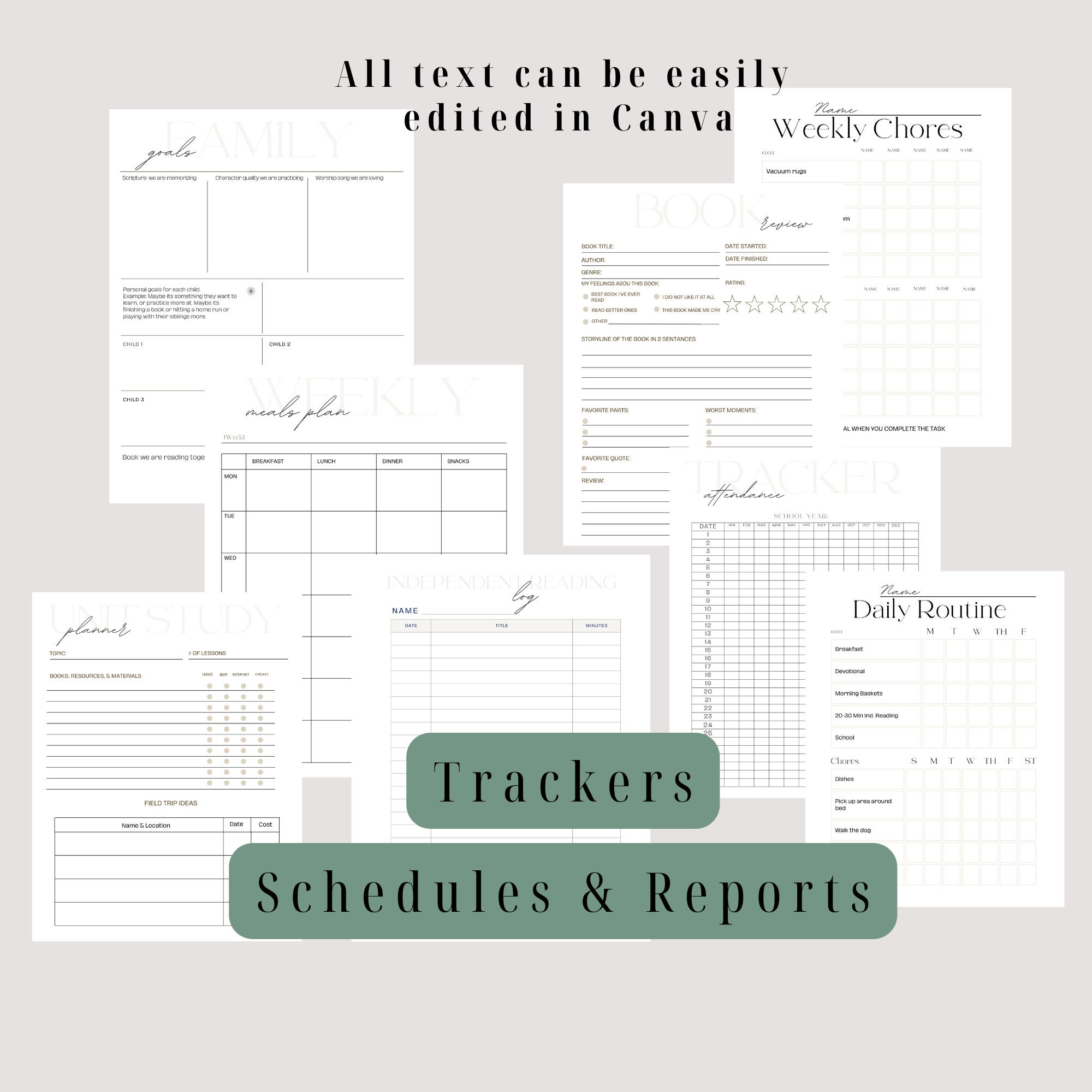 Editable Homeschool Planner, Charlotte Mason, Unit Study Planning ...