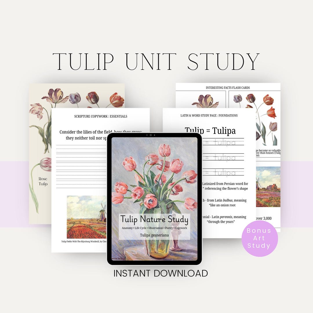 Spring Flower Unit Study Printable Tulip Science Printable for Kids ...