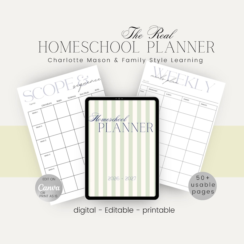 Charlotte Mason Style Homeschool Planner Loop Style Homeschool Planning ...