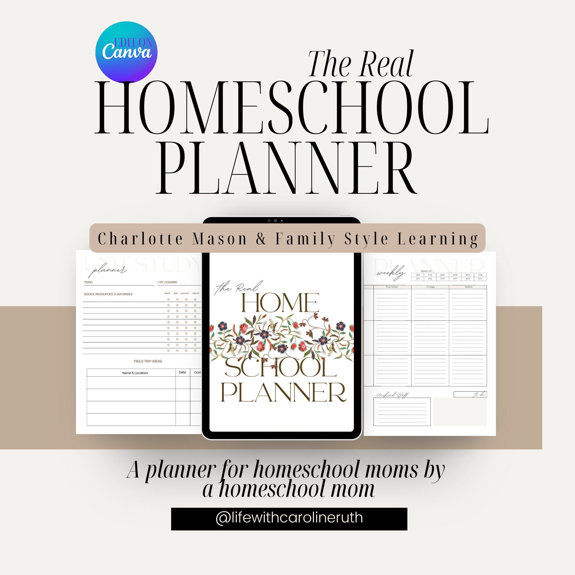 Ultimate Homeschool Planner, Charlotte Mason, Unit Study Planning ...